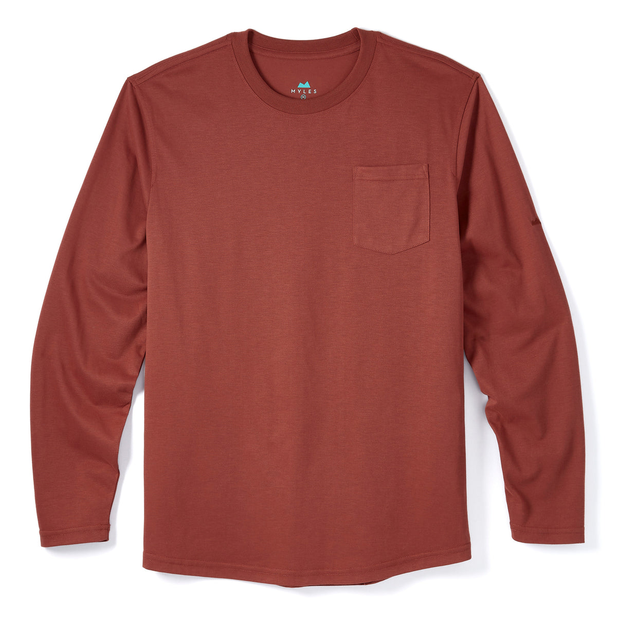 Everyday Long Sleeve Tee with Pocket in Crimson | Myles Apparel