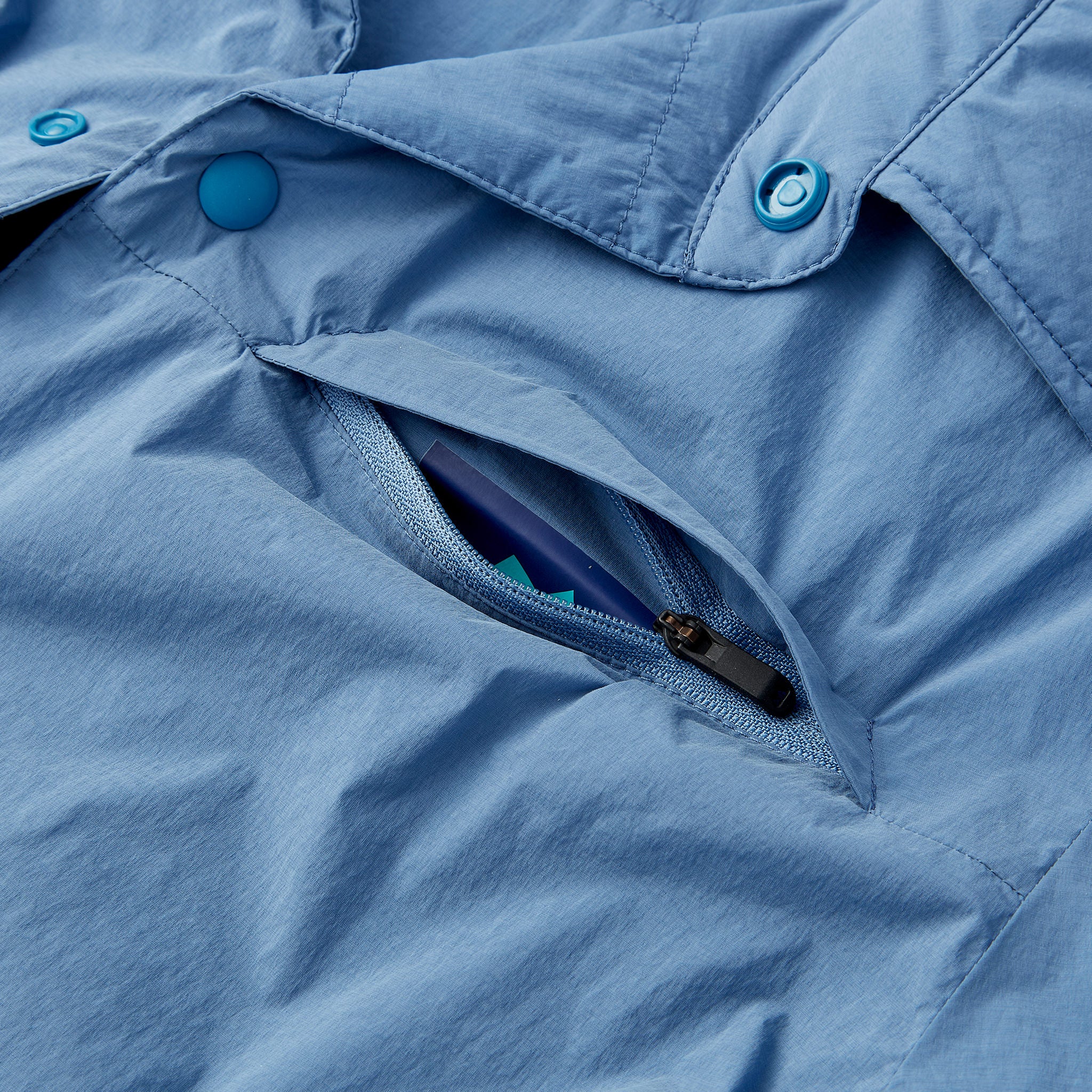 Reversible Insulated Shirt Jacket in Dusty Blue | Packable for Travel ...