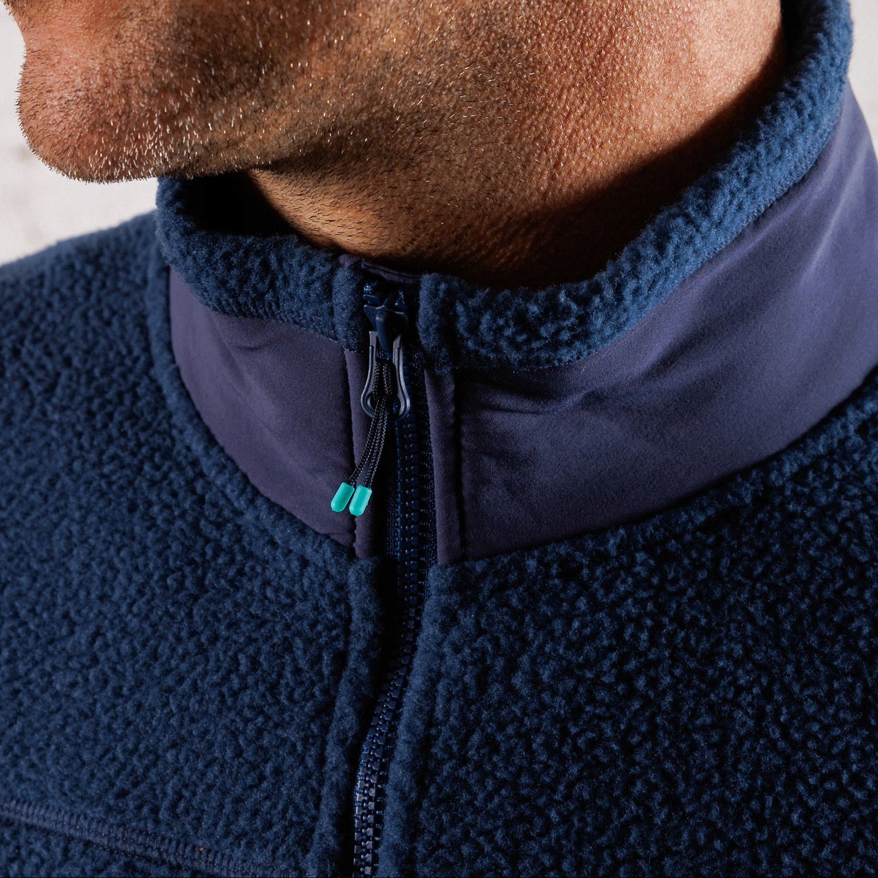 High Pile Sherpa Jacket in River | Men's Zip-Up Fleece Jacket by Myles ...